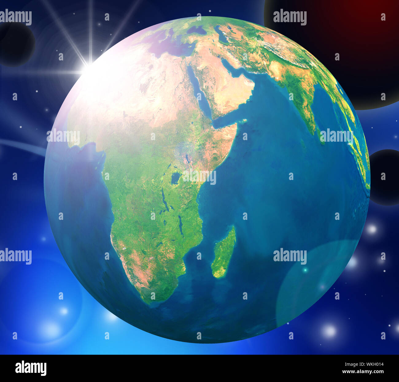 World Planets Showing Solar System And Globalisation Stock Photo - Alamy