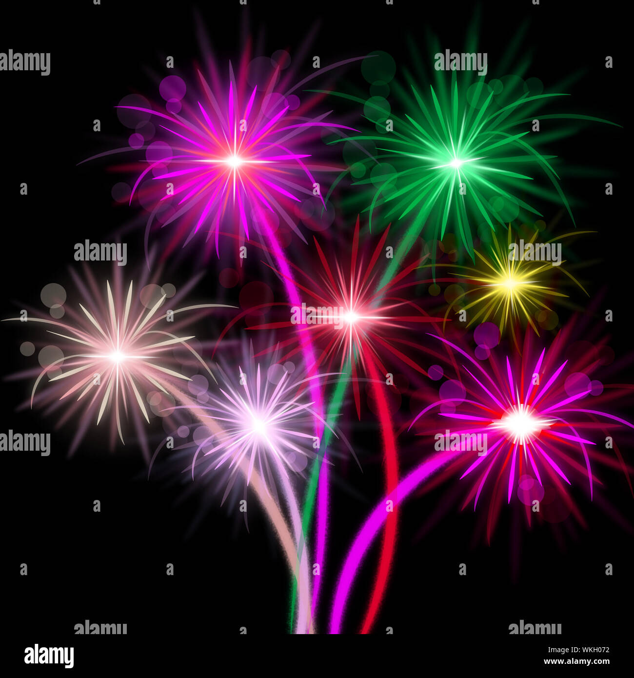 Color Fireworks Showing Explosion Background And Party Stock Photo - Alamy