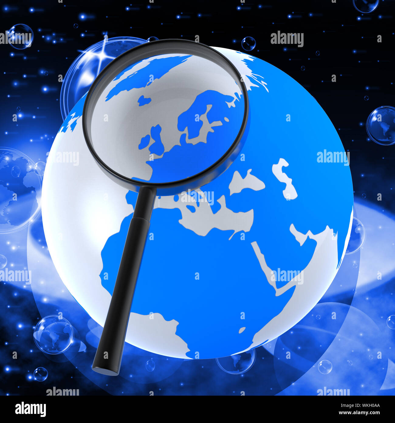 Planets Globe Showing Solar System And Globalise Stock Photo - Alamy