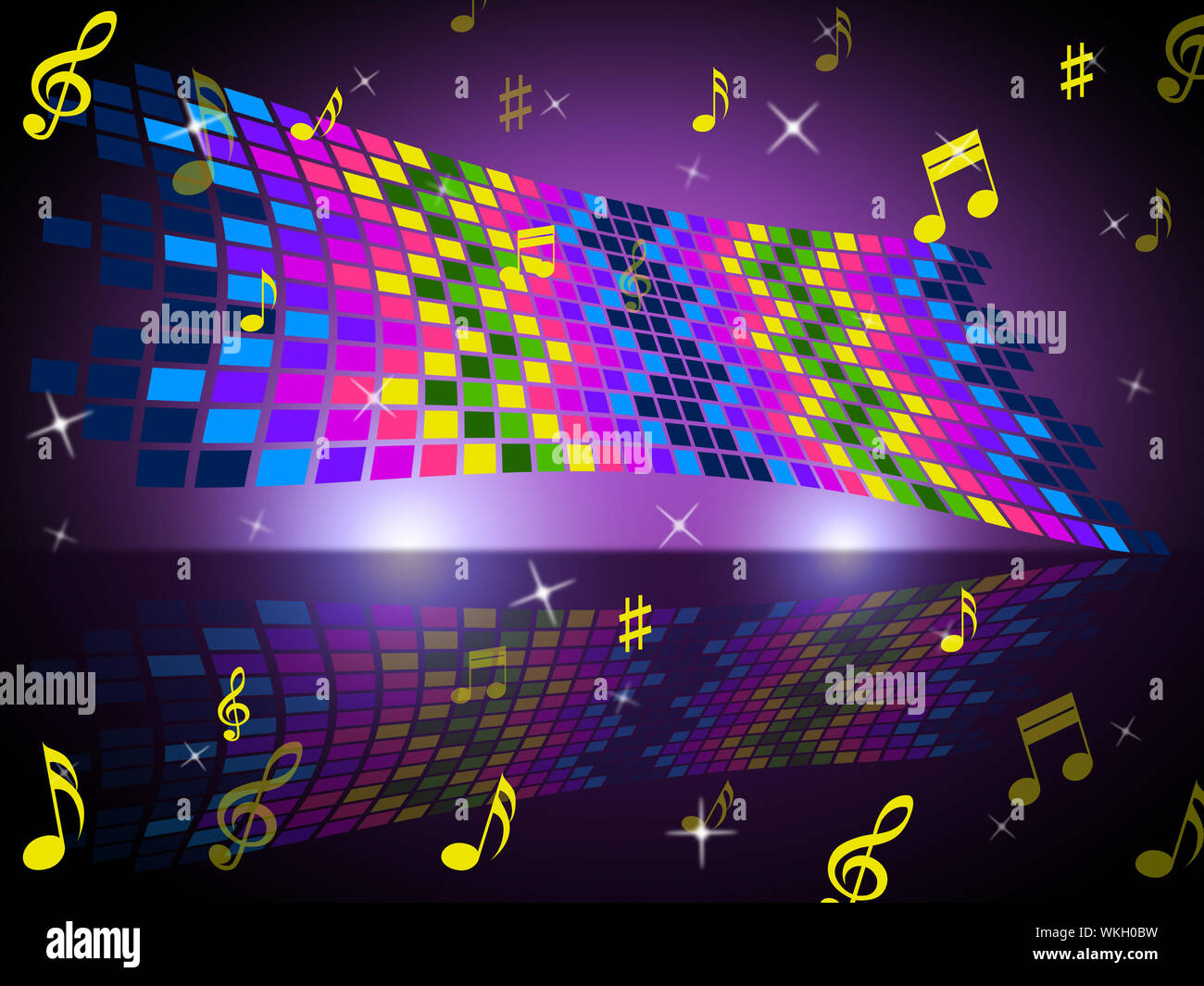 Notes Color Indicating Bass Clef And Composer Stock Photo - Alamy