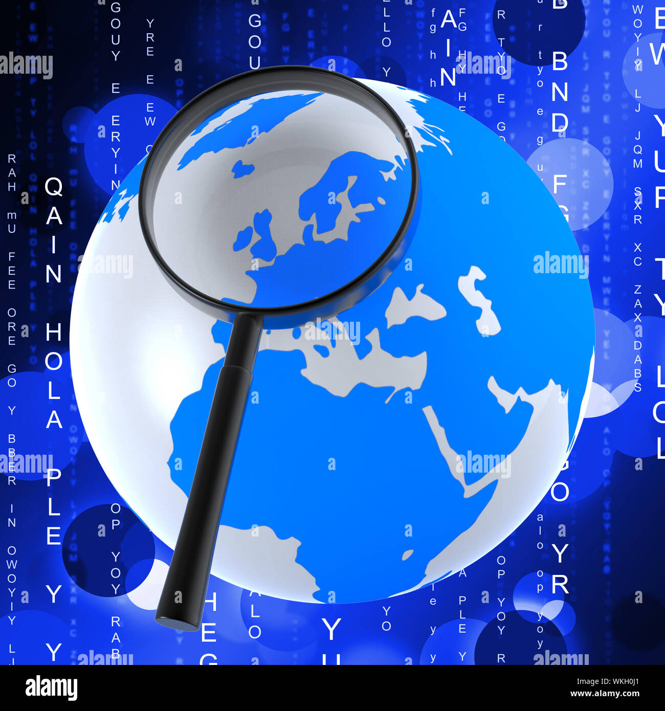 Globe Matrix Indicating Decoded Digitally And Data Stock Photo - Alamy