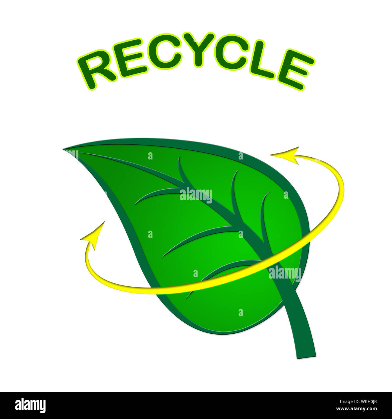 Leaf Recycle Showing Go Green And Reuse Stock Photo - Alamy