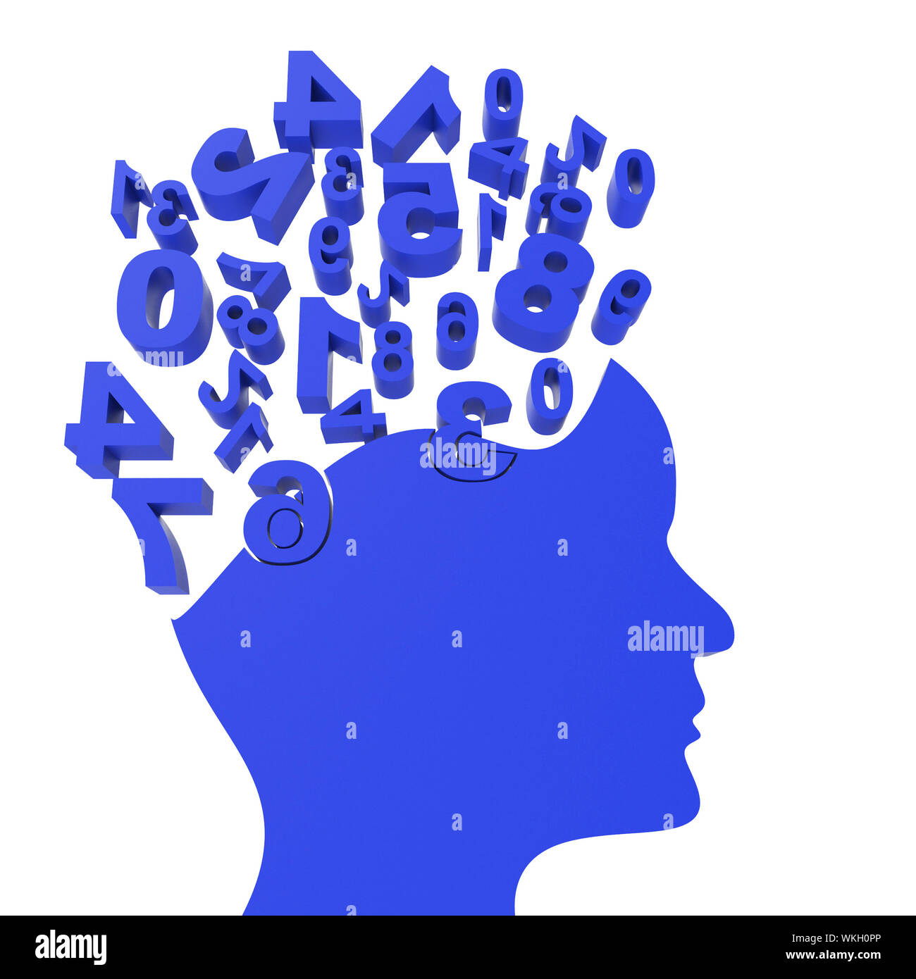 Numbers Head Indicating Training Numeracy And Education Stock Photo - Alamy