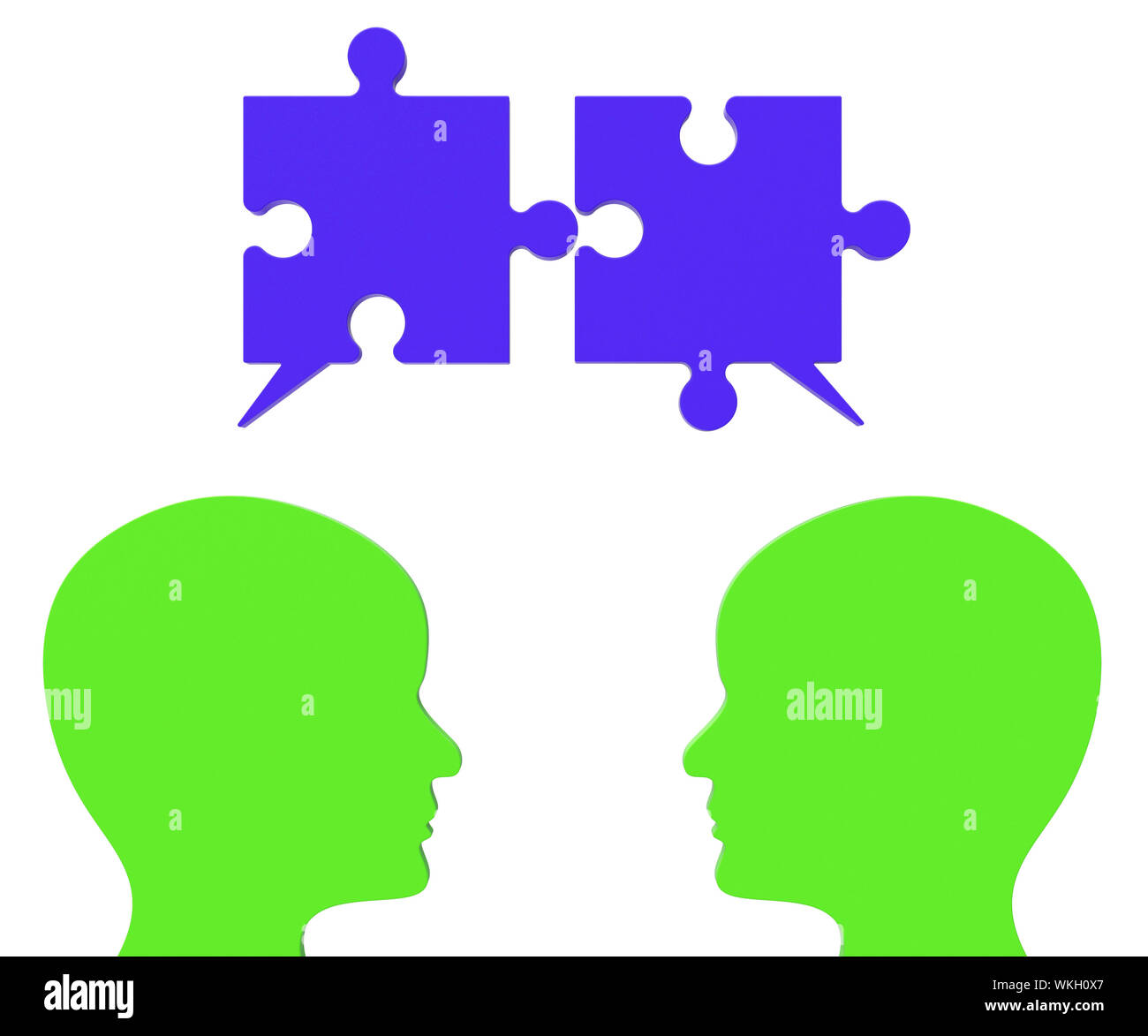 Speech Bubble Showing Jigsaw Puzzle And Chatting Stock Photo - Alamy