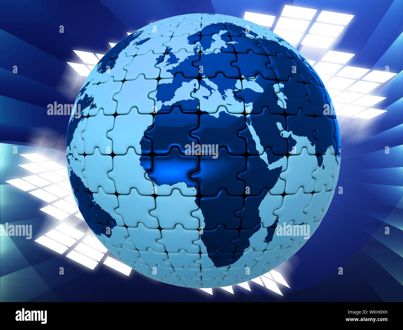 World Globe Showing Solar System And Globalization Stock Photo - Alamy