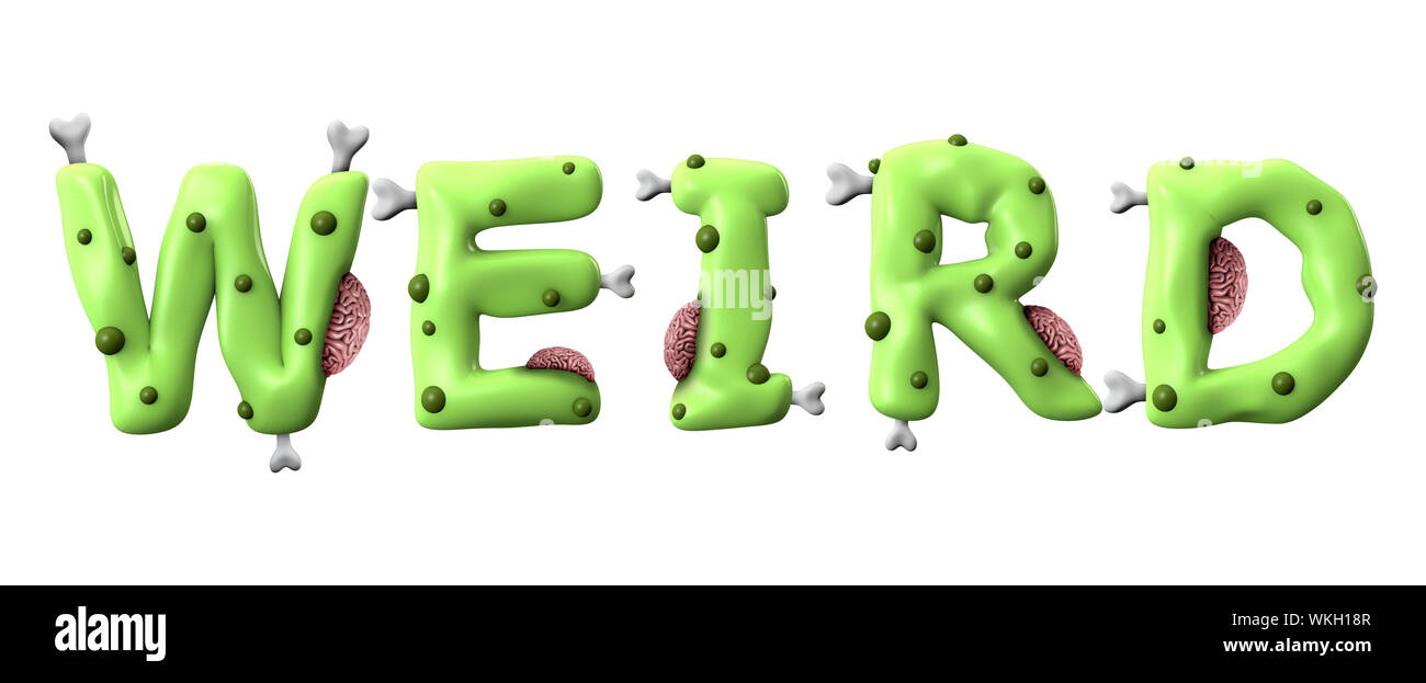 Weird halloween word made from green zombie lettering Stock Photo - Alamy