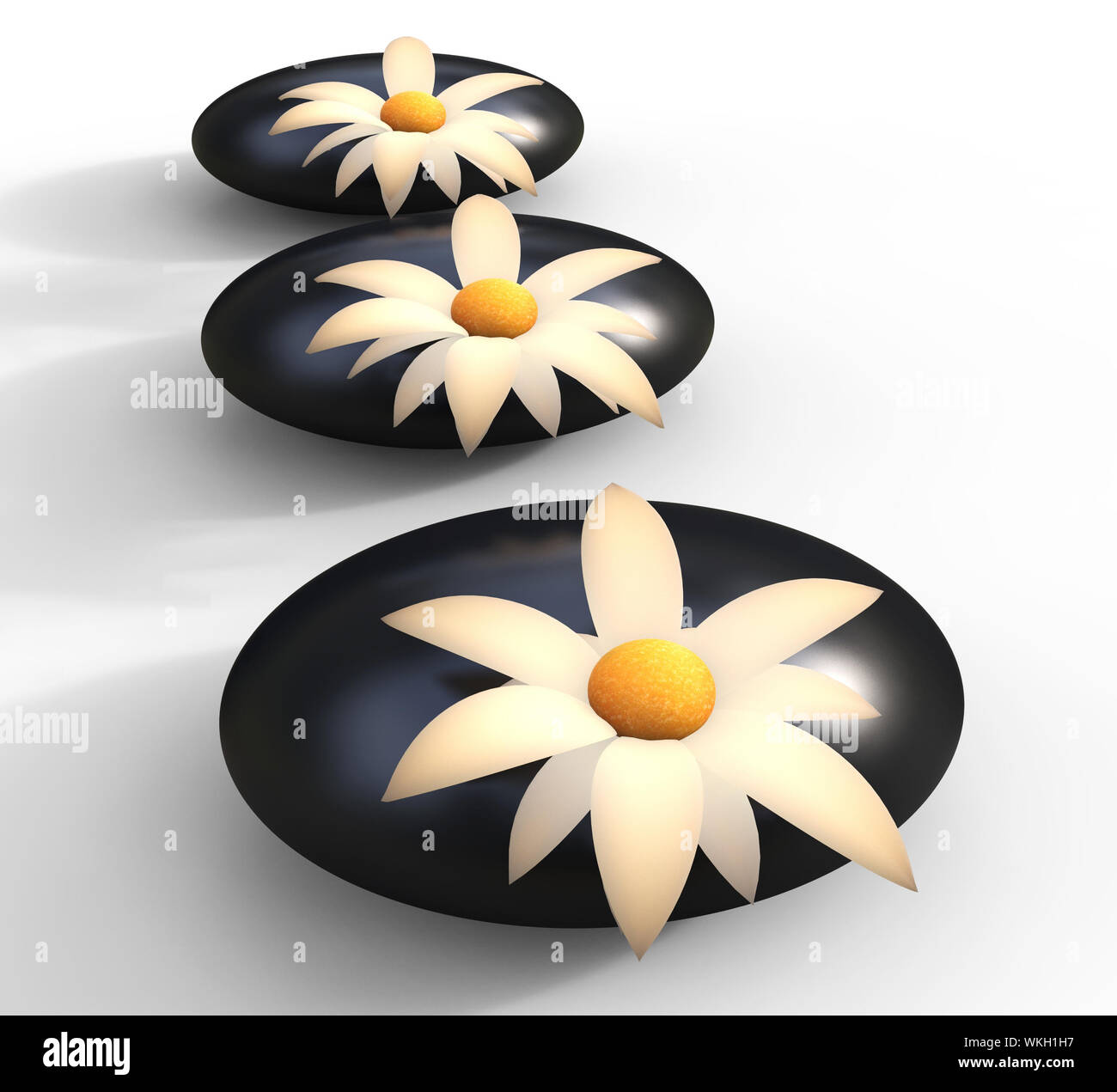 Spa Stones Indicating Bloom Petals And Pebble Stock Photo - Alamy