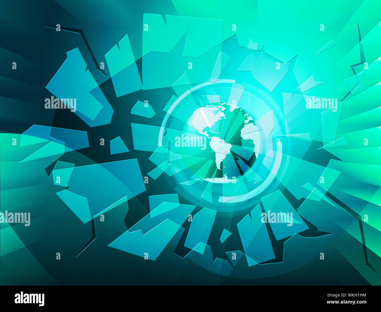 World Explosion Representing Worldly Abstract And Globalization Stock ...