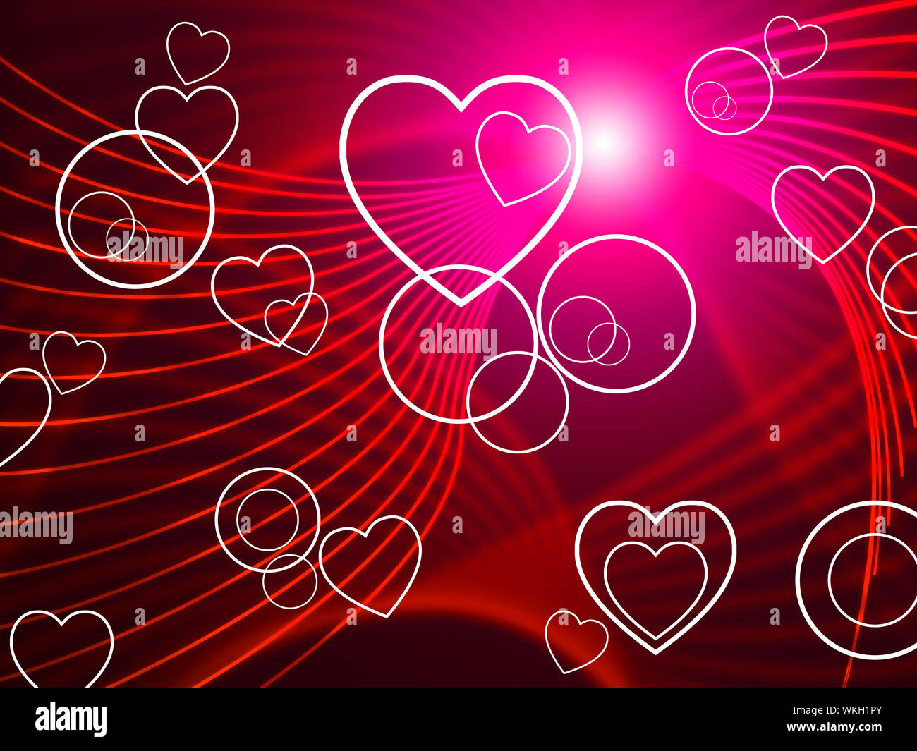 Hearts Glow Indicating Light Burst And Bright Stock Photo - Alamy