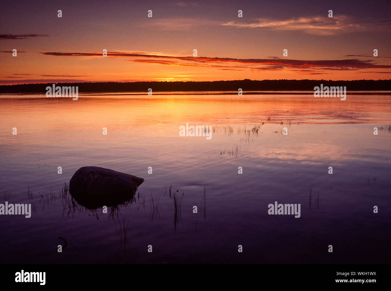 Sunrise on Misery Bay, Misery Bay Provincial Park, Manitoulin Island ...