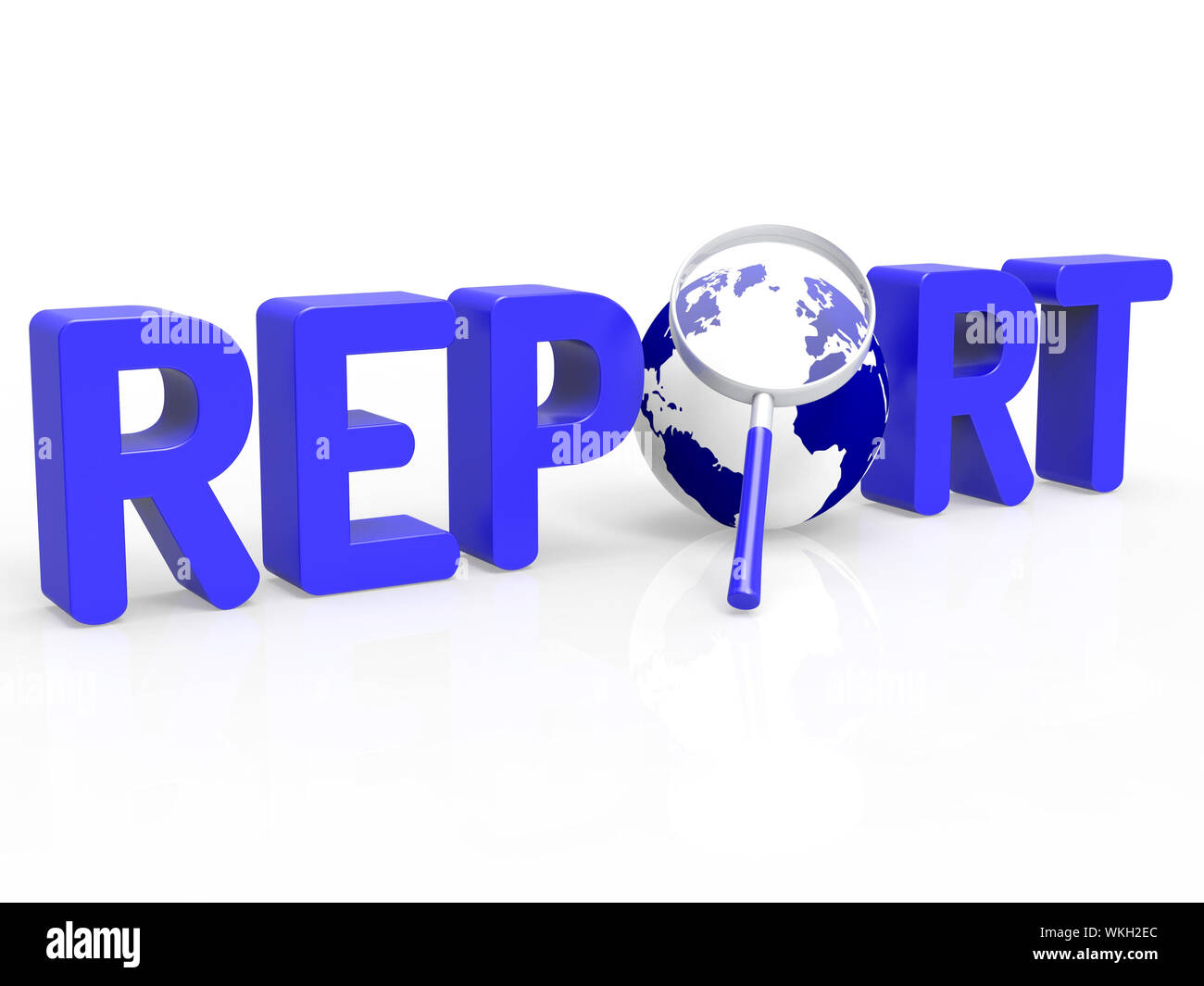 Magnifier Report Representing Magnifying Document And Information Stock ...