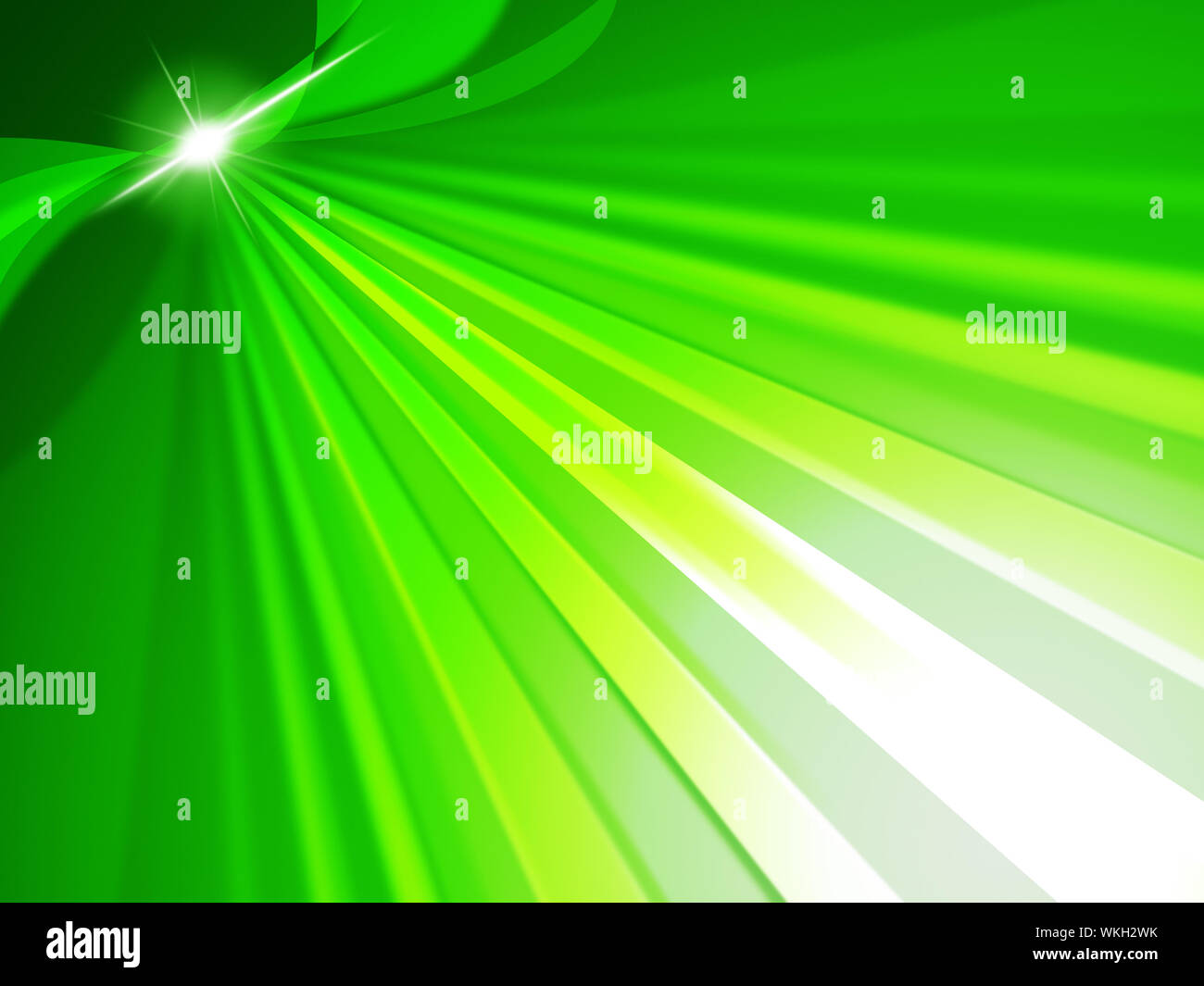 Rays Green Representing Light Burst And Radiance Stock Photo - Alamy