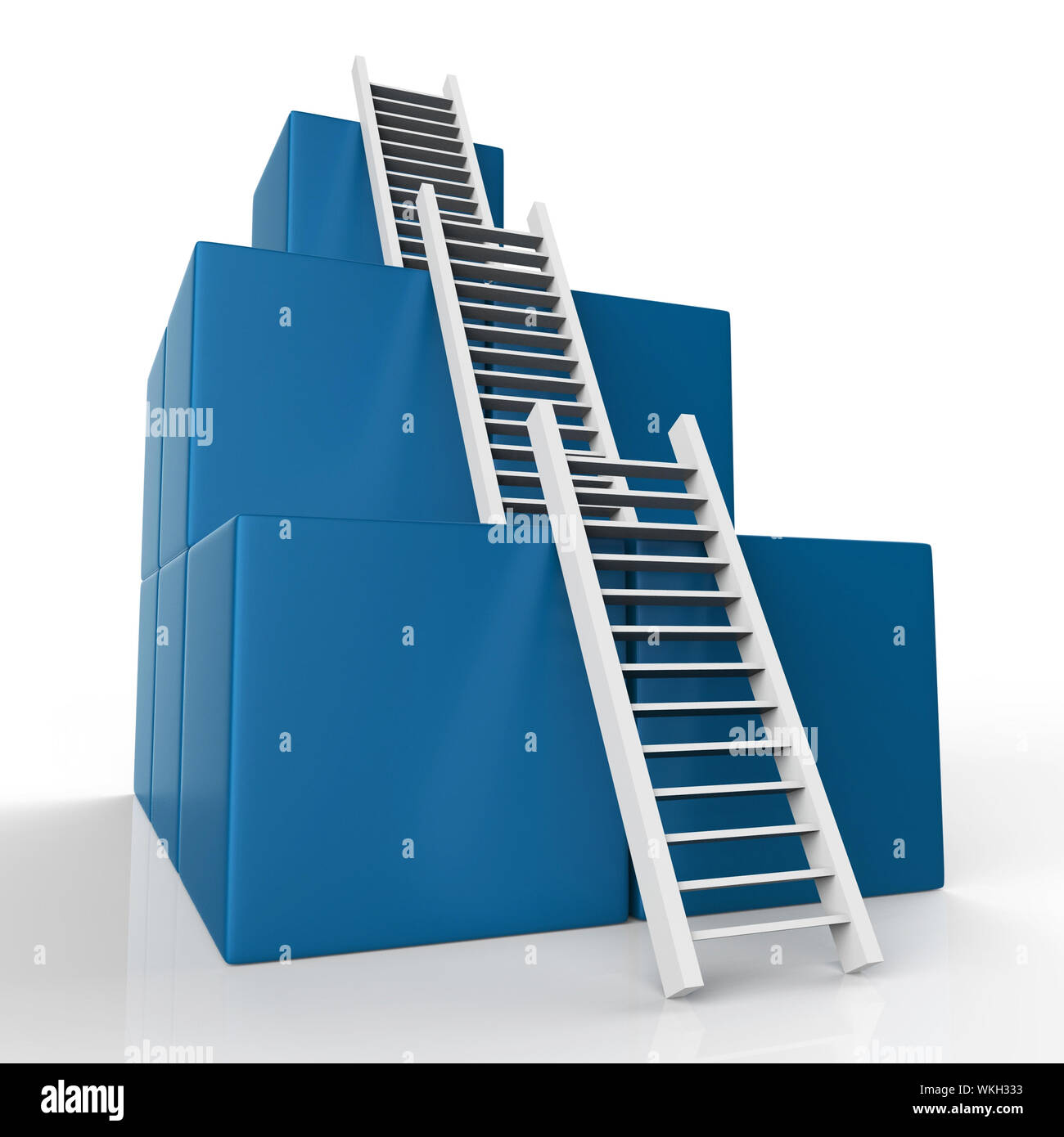 Success Ladder Showing Successful Resolution And Winning Stock Photo ...