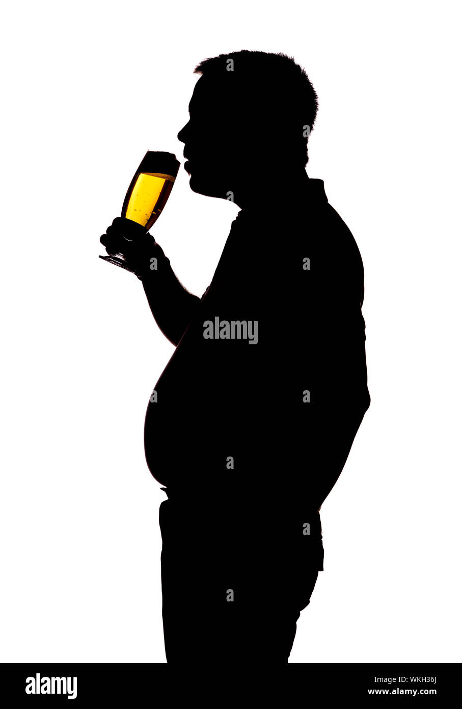 Silhouette Man Drinking Beer High Resolution Stock Photography and ...