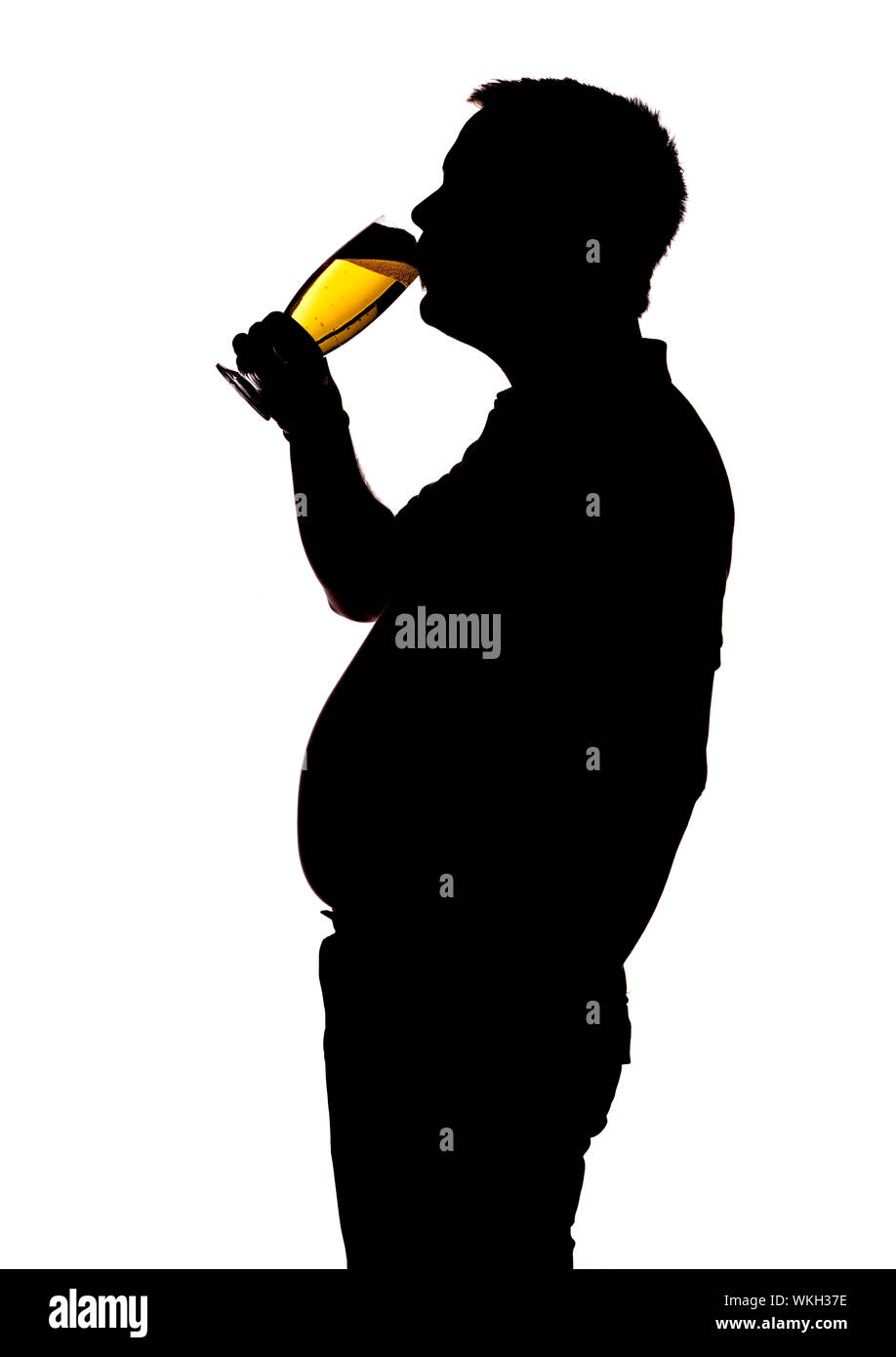 Silhouette Man Drinking Beer High Resolution Stock Photography and ...