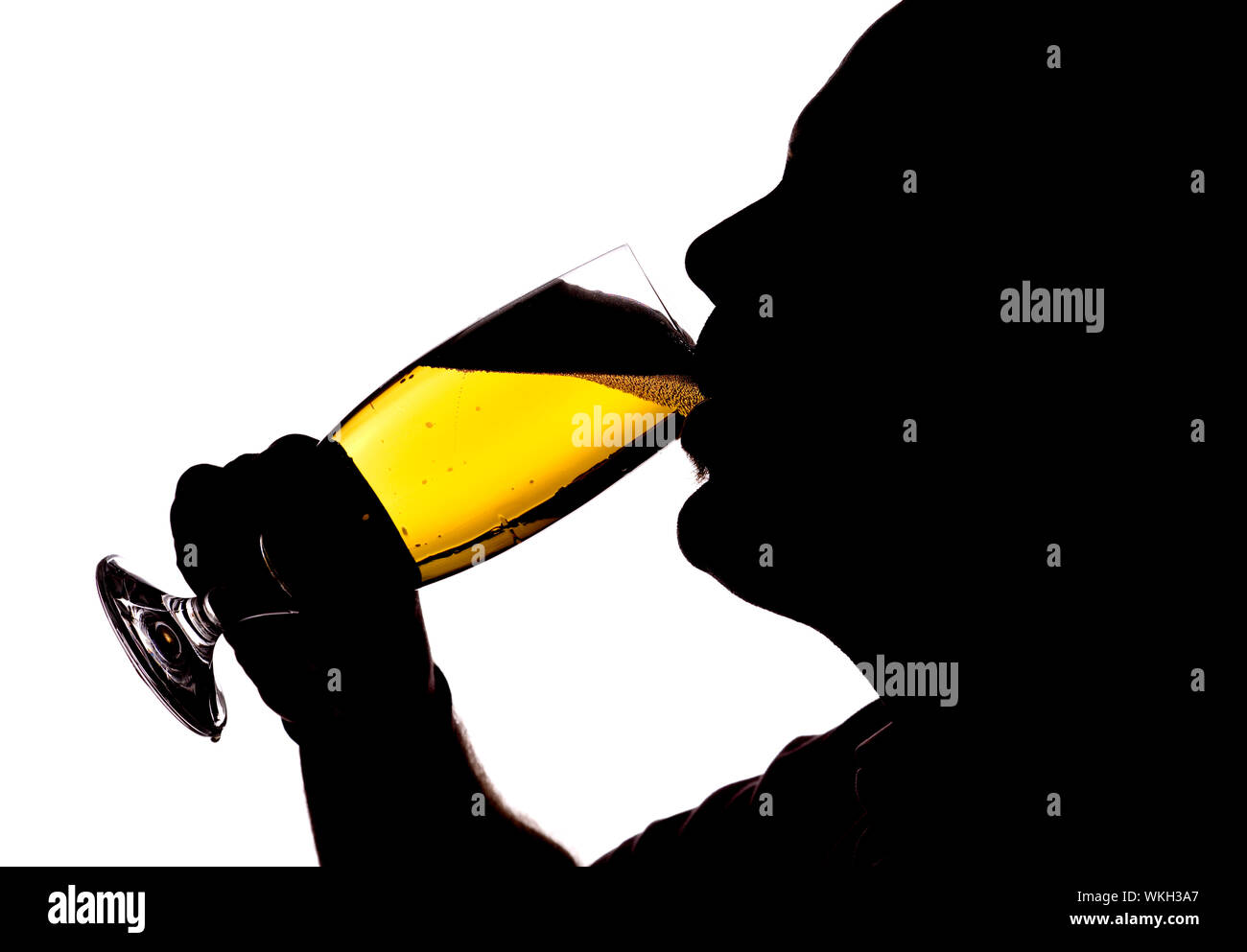Silhouette Man Drinking Beer High Resolution Stock Photography and ...