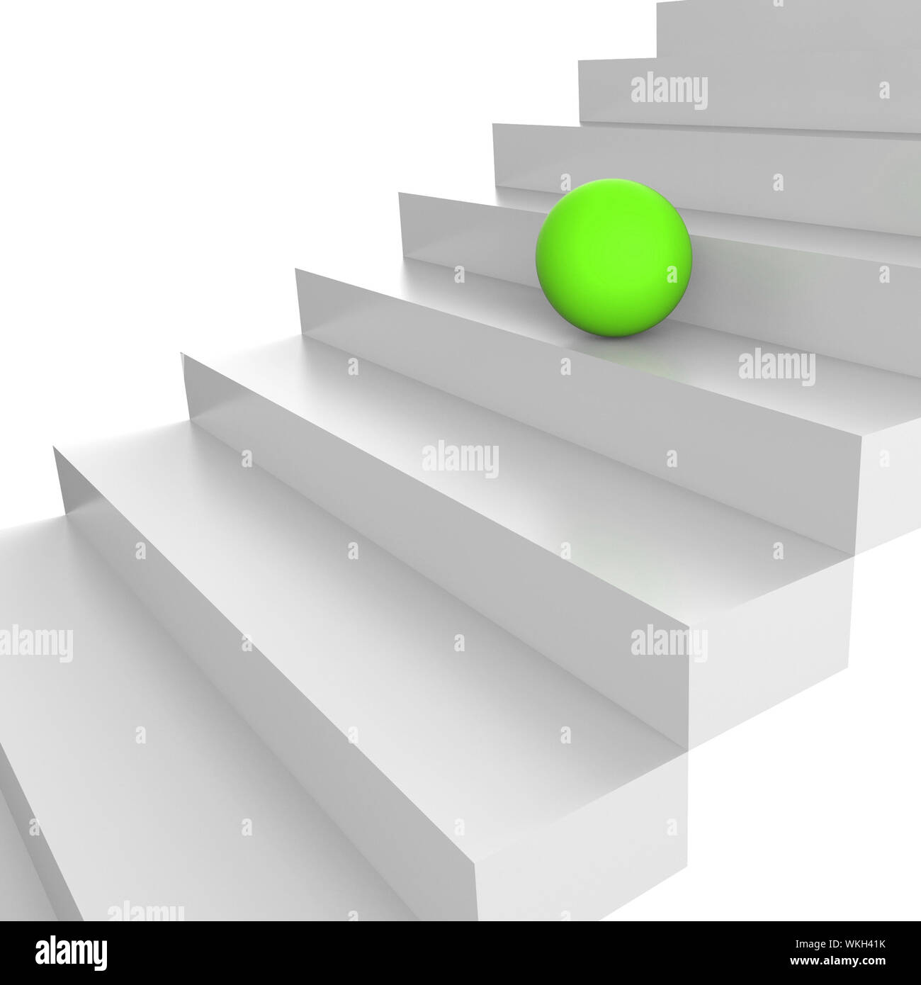 Stairs Sphere Indicating Ball Upward And Spheres Stock Photo - Alamy