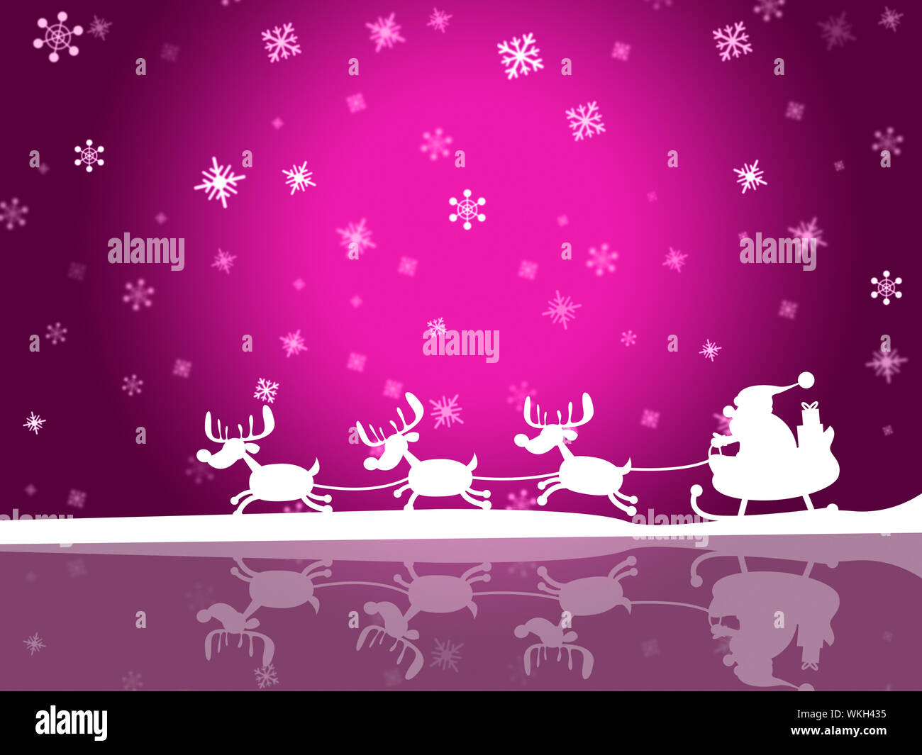 Santa Snowflake Showing Merry Christmas And Flakes Stock Photo - Alamy