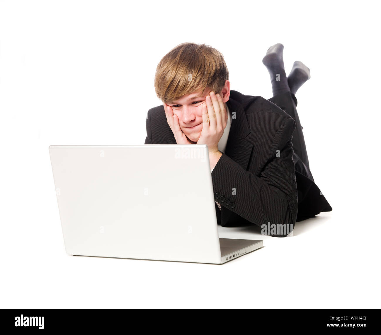 Man with computer Stock Photo - Alamy