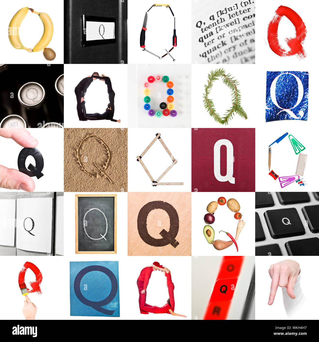 Collage of images with letter Q Stock Photo - Alamy