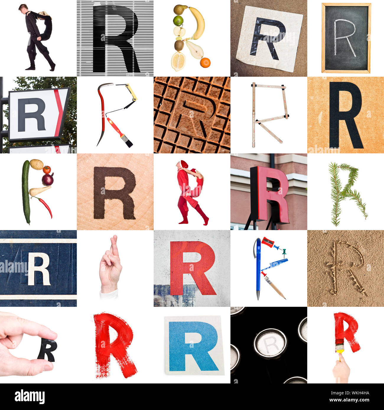 Collage of images with letter R Stock Photo - Alamy