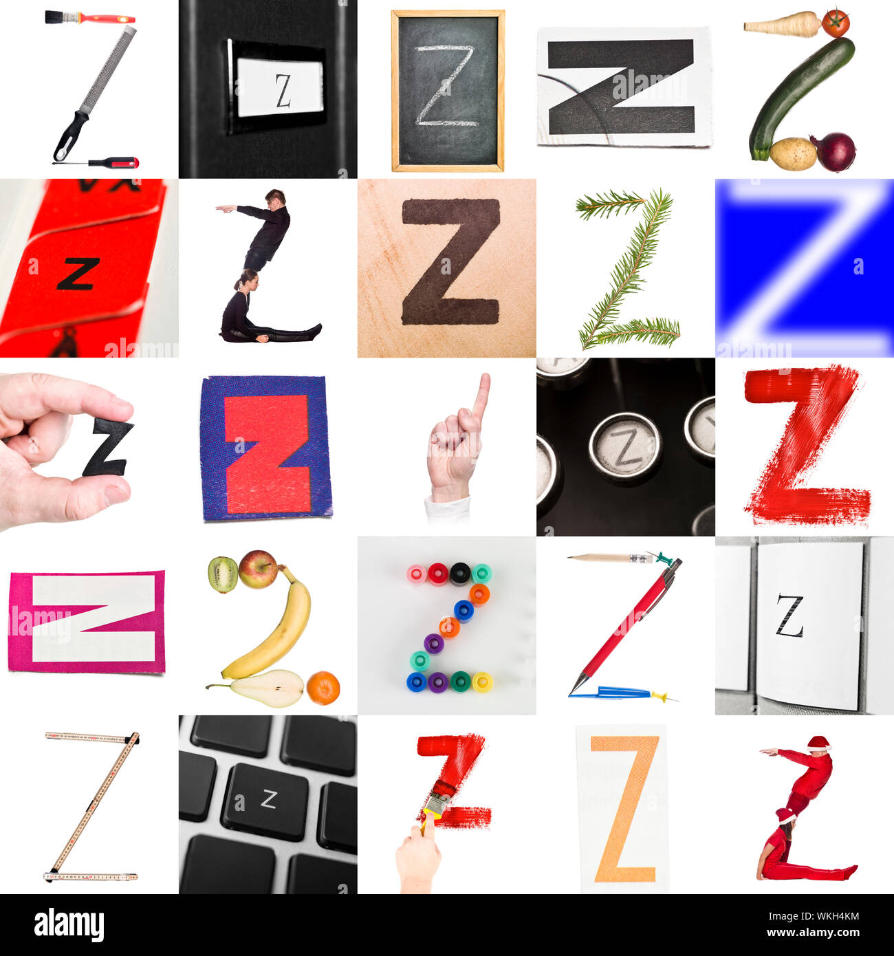 Collage of images with letter Z Stock Photo - Alamy