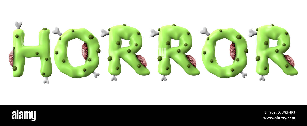 Horror halloween word made from green zombie lettering Stock Photo - Alamy