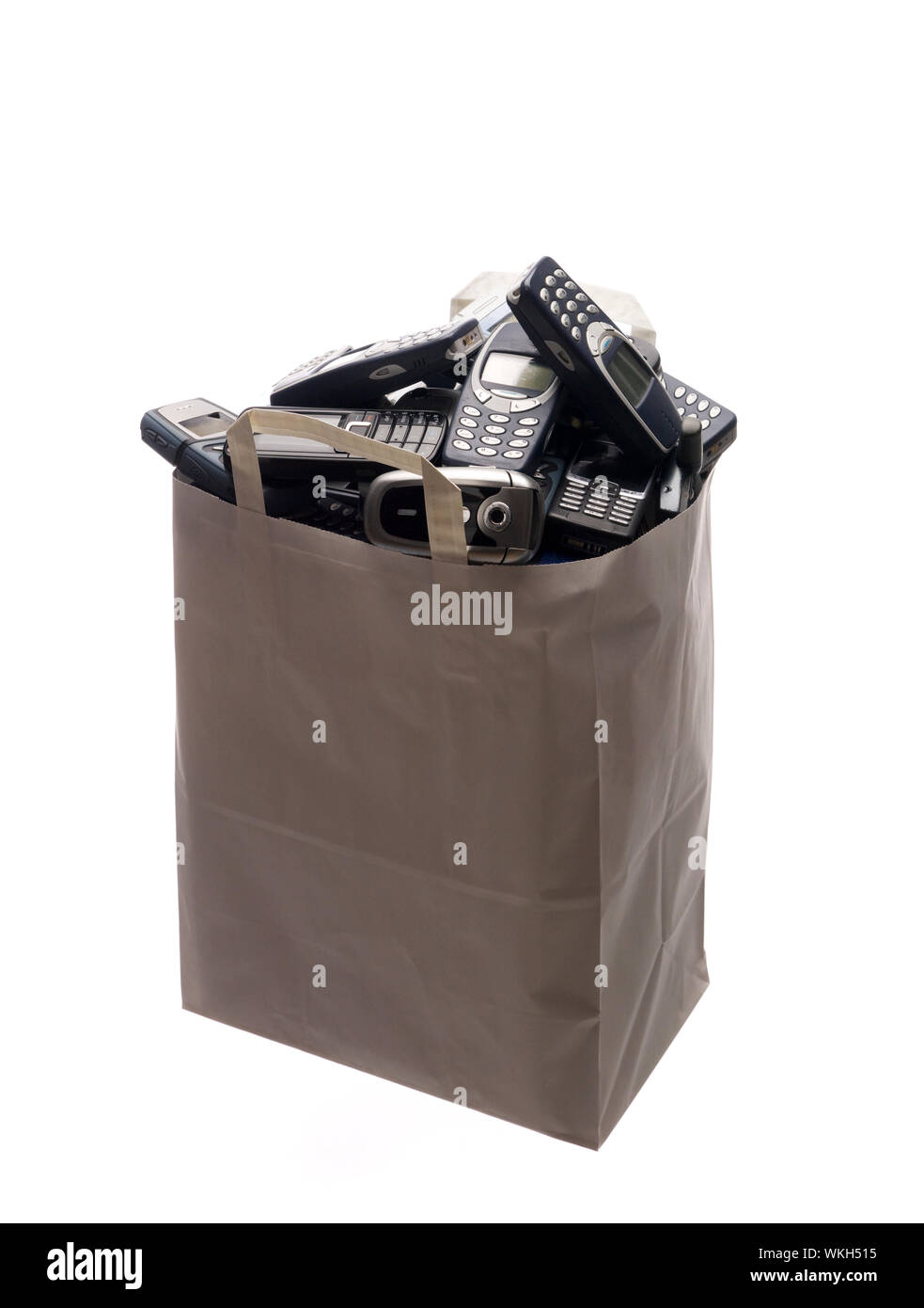 Bag of cellphones Stock Photo - Alamy