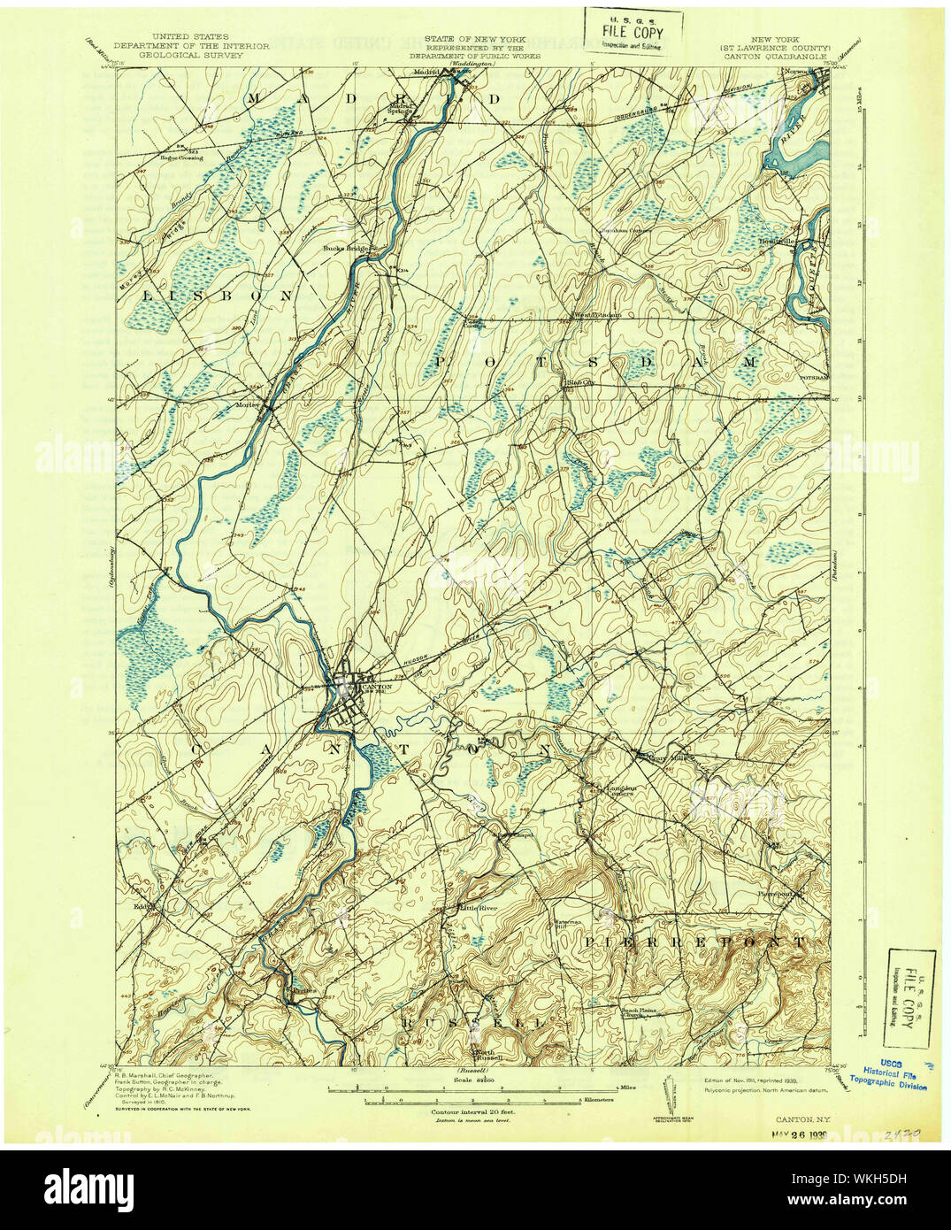 Canton new york map hi-res stock photography and images - Alamy