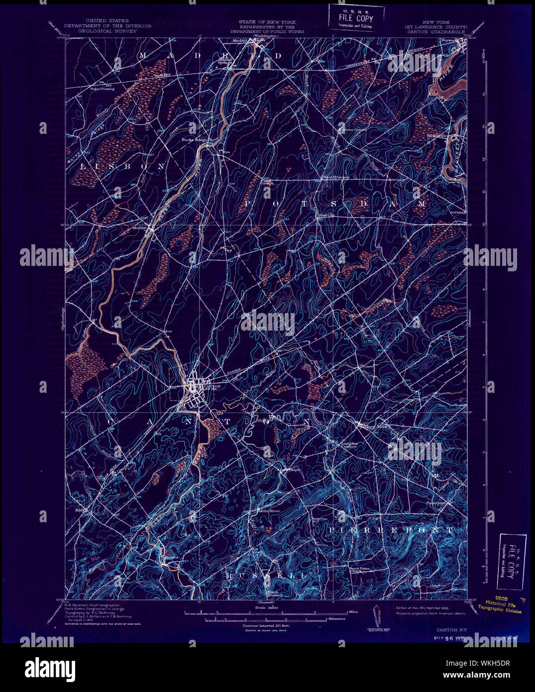 Map of canton new york hi-res stock photography and images - Alamy