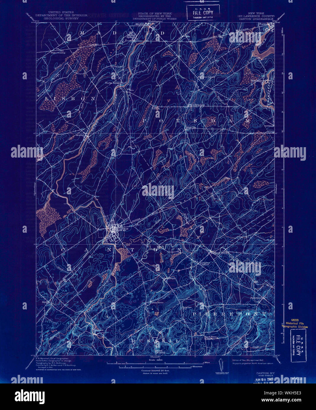 Map of canton new york hi-res stock photography and images - Alamy