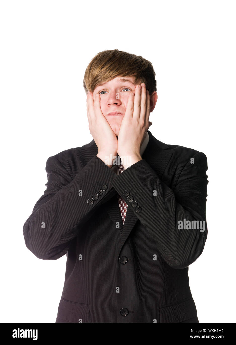 Horrified young man Stock Photo - Alamy
