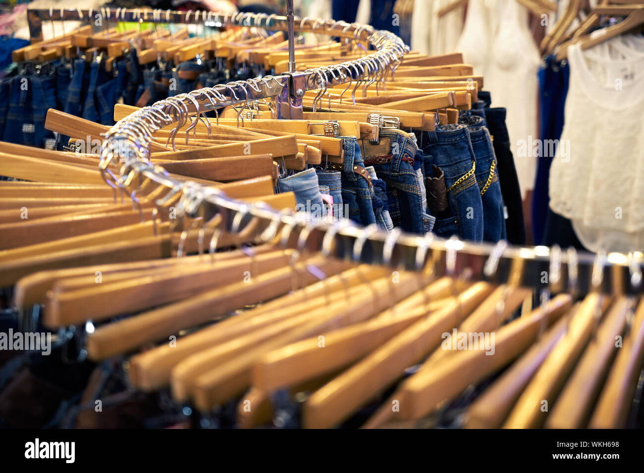 Clothes hanger jeans stand hi-res stock photography and images - Alamy
