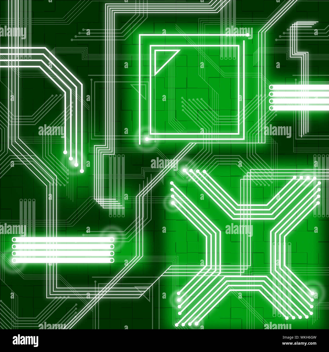 Green Lines Background Meaning Data Pathway And Connections Stock Photo ...