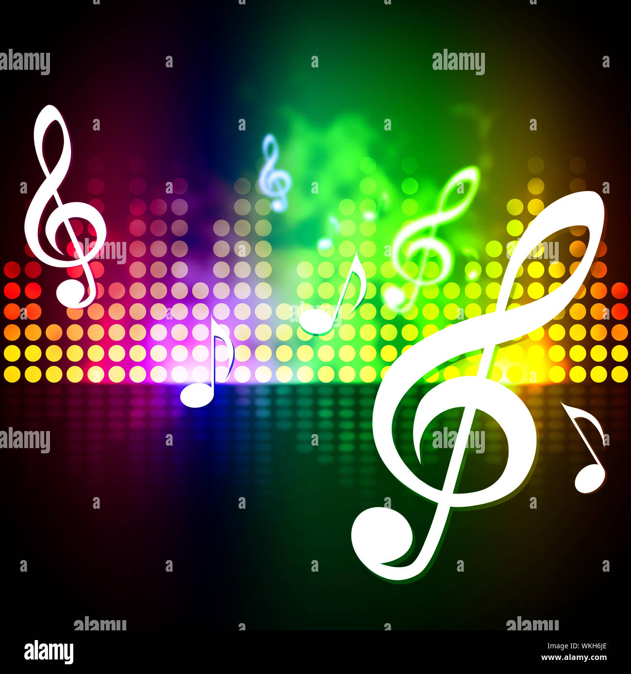 Treble Clef Background Showing Sound Vibrations Frequency Stock Photo ...