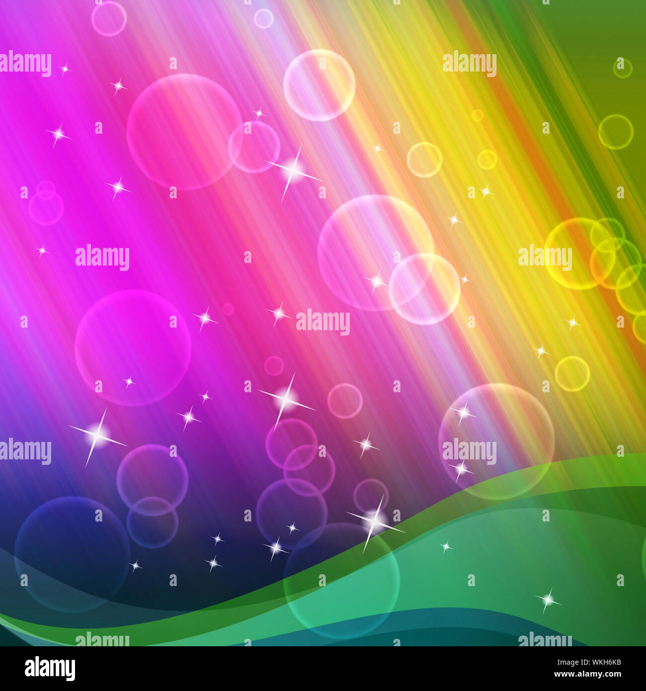 Rainbow Bubbles Background Showing Circles And Ripples Stock Photo - Alamy