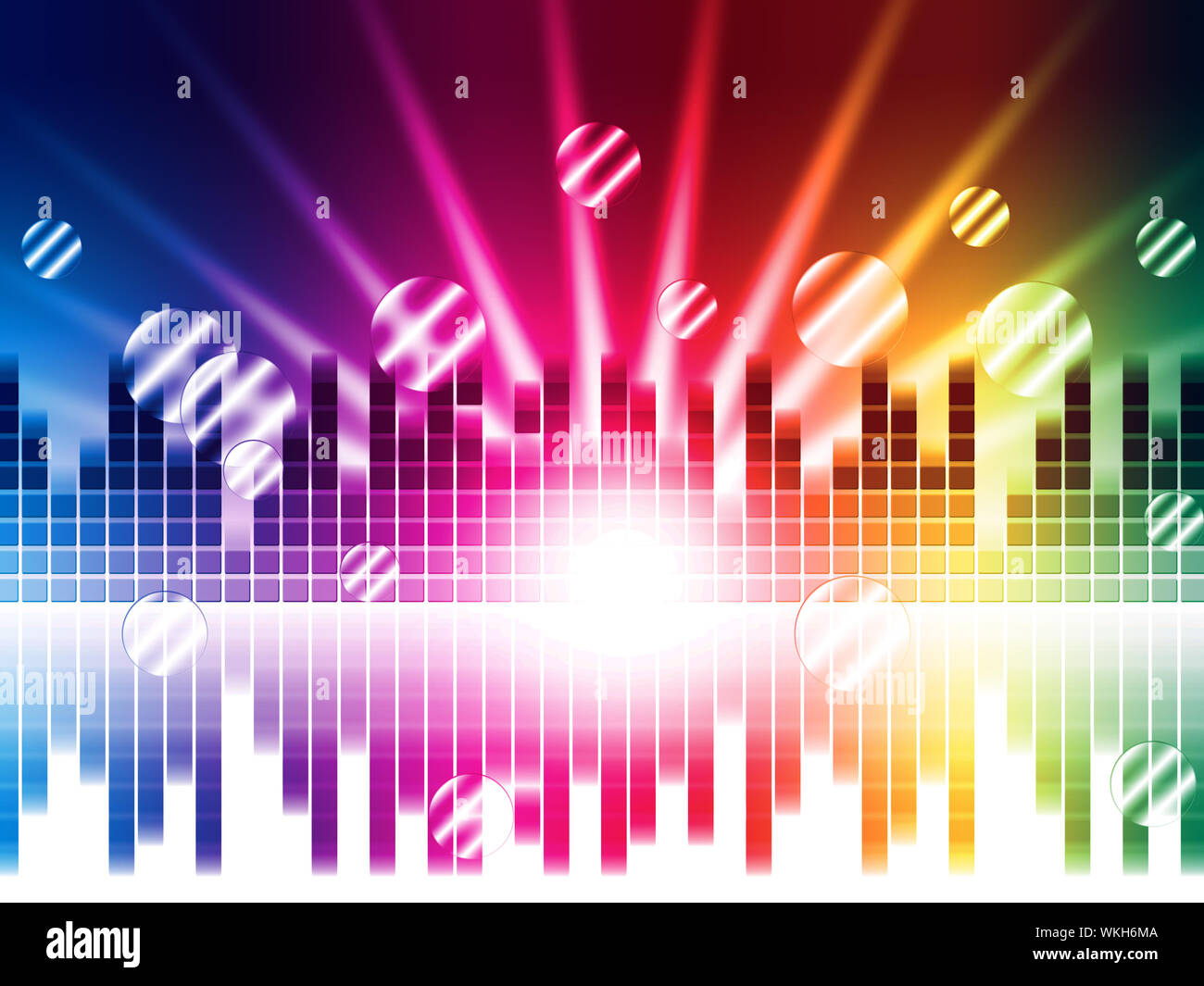 Bright Colors Background Showing Sound Light Waves And Circles Stock ...