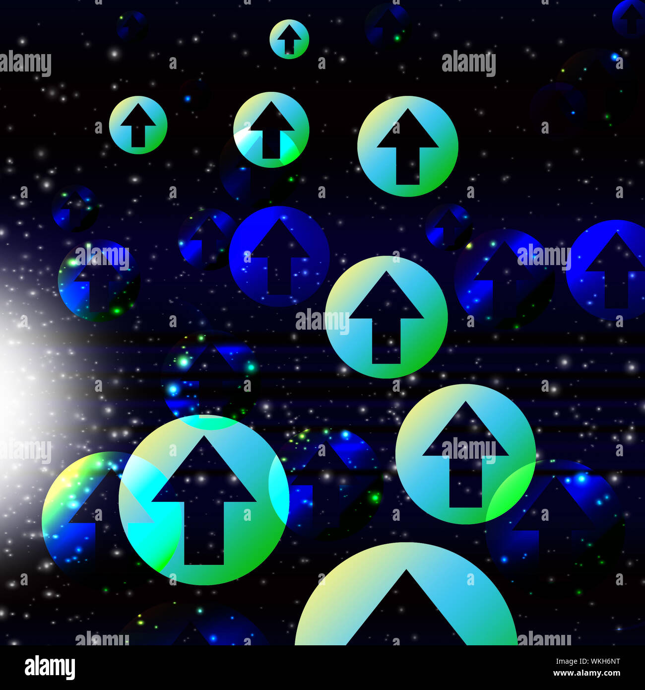 Arrows Space Background Showing Direction And Forces Stock Photo - Alamy