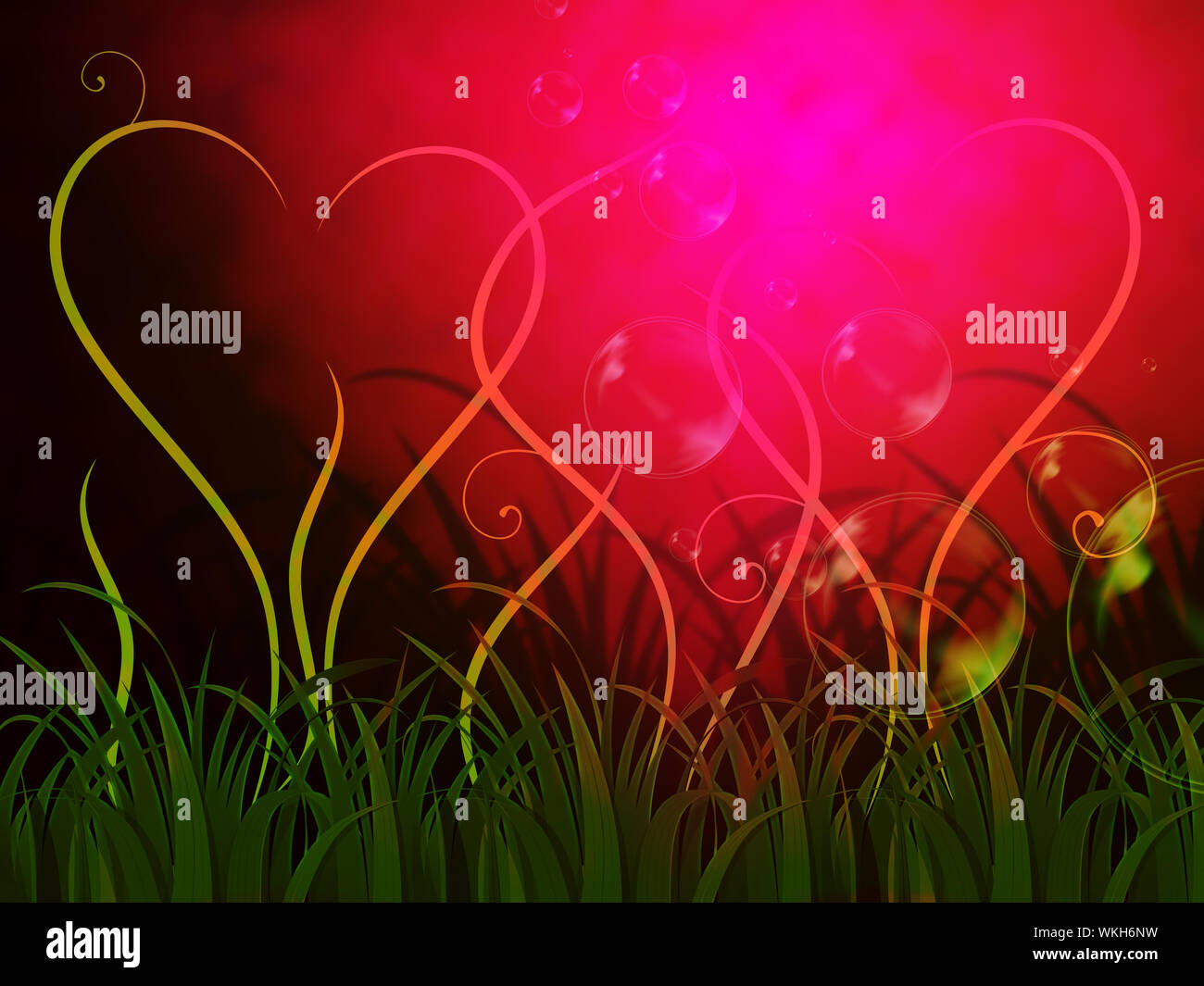Grass Heart Background Showing Romantic Summer Or Garden Stock Photo ...