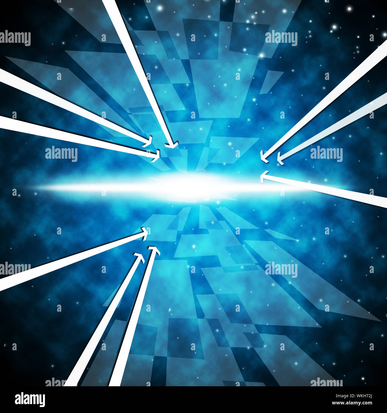 Brightness Background Showing Ablaze Stars And Arrows Stock Photo - Alamy