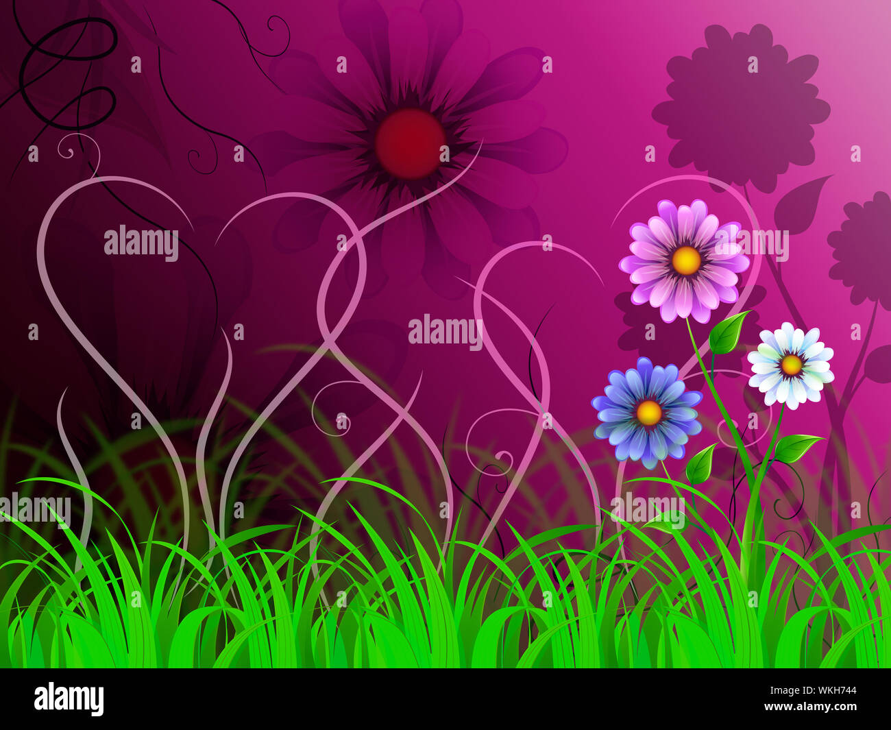 Flowers Background Showing Blooming Growing And Nature Stock Photo - Alamy