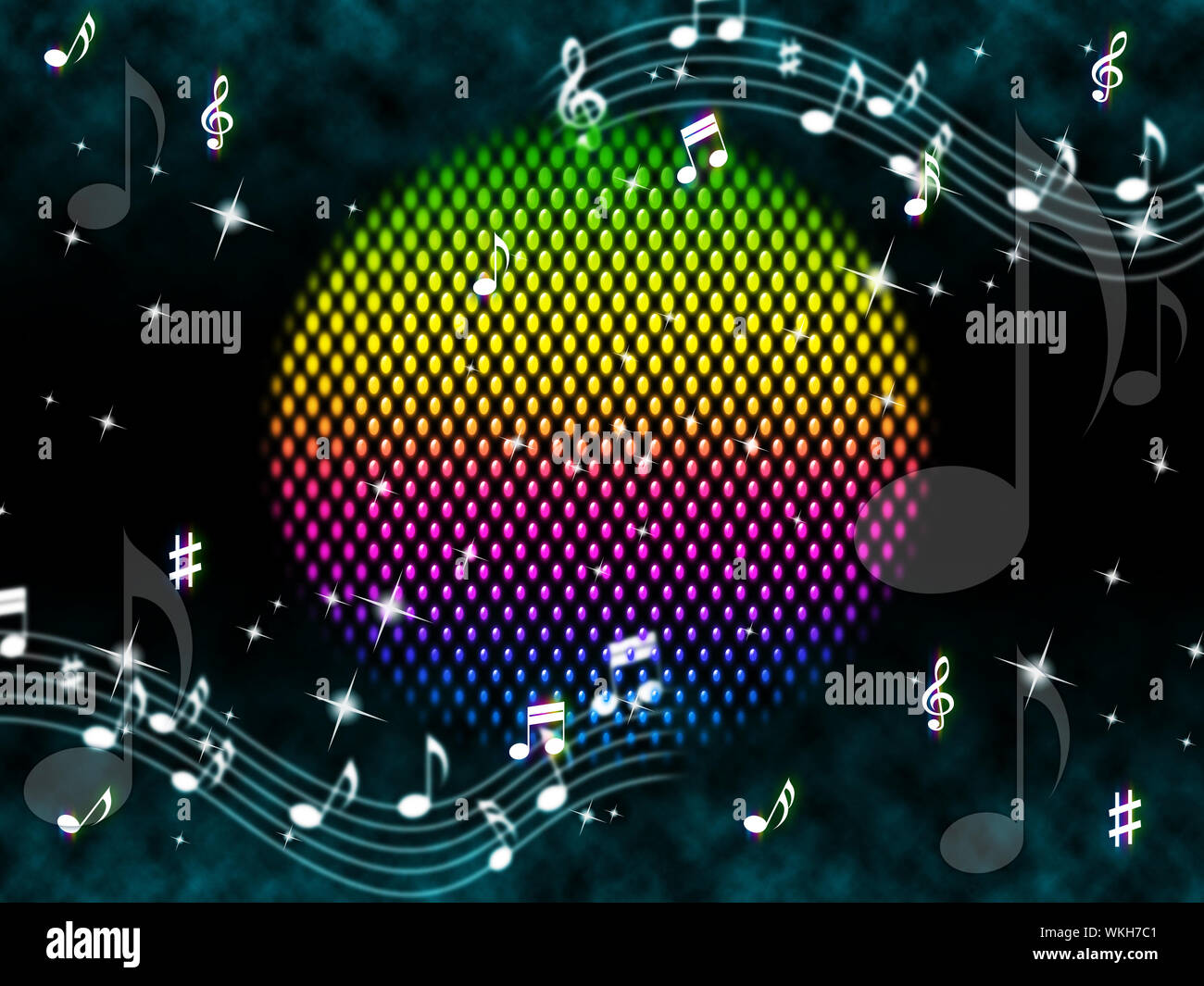 Music Ball Background Meaning Rainbow And Singers Stock Photo - Alamy