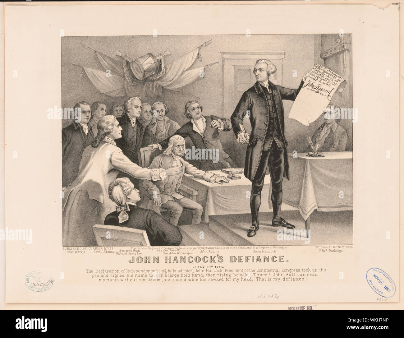 John Hancock's defiance: July 4th 1776 Stock Photo - Alamy