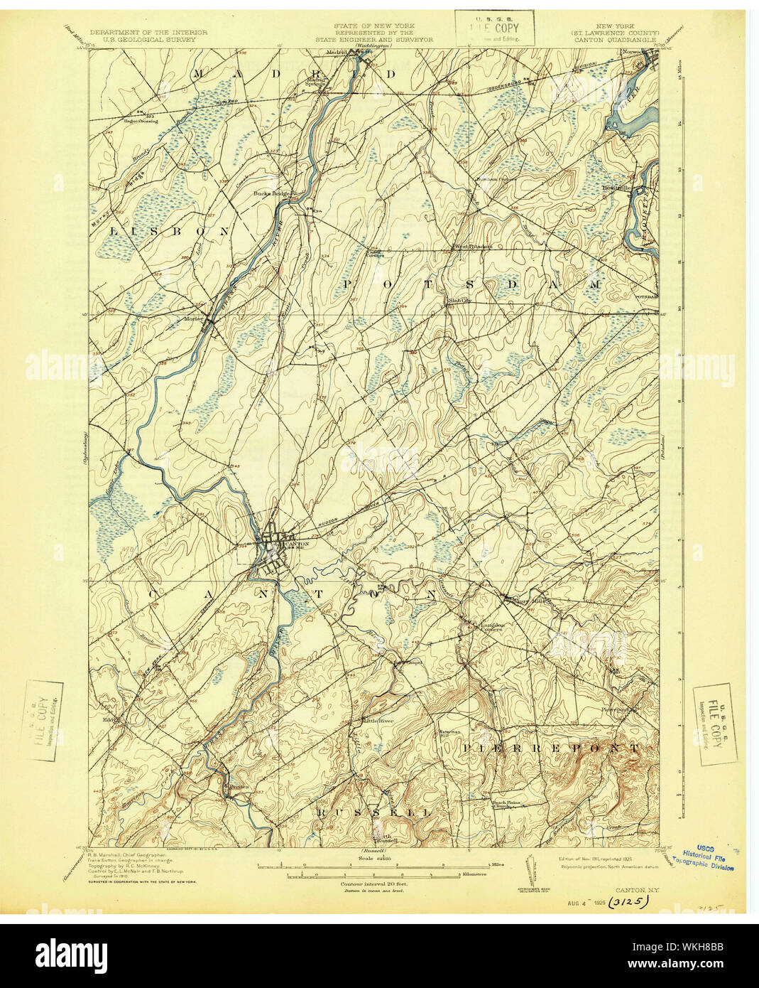 Map of canton new york hi-res stock photography and images - Alamy