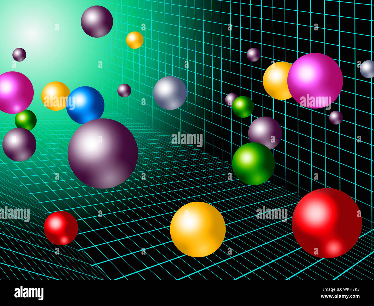 Colorful Balls Background Showing Rainbow Circles And Grid Stock Photo ...