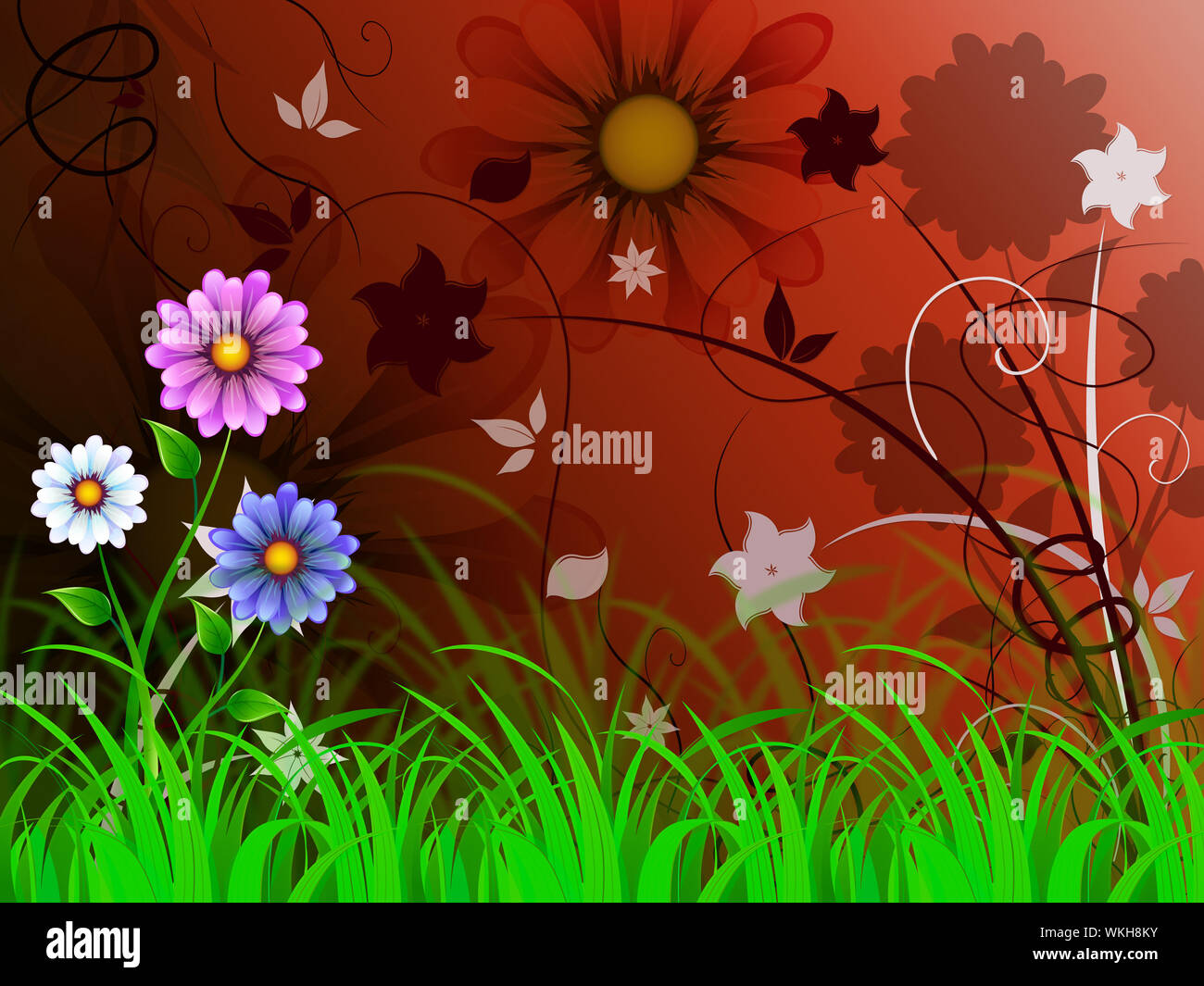 Flowers Background Meaning Petals Shoots And Growing Stock Photo - Alamy