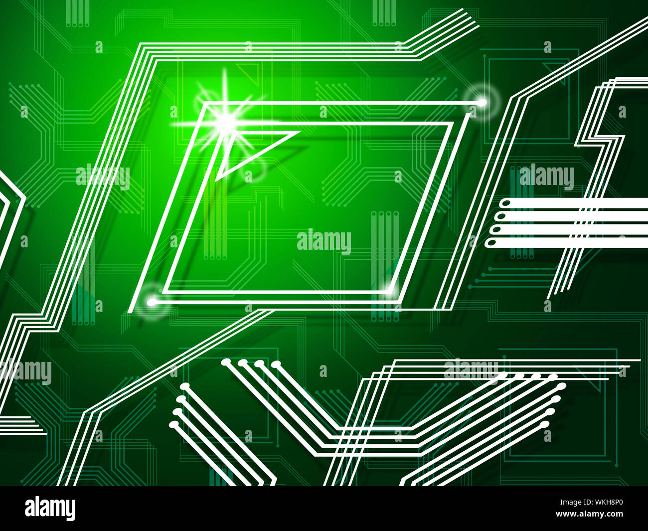 Green Lines Background Showing Telecommunications And Data Pathway ...