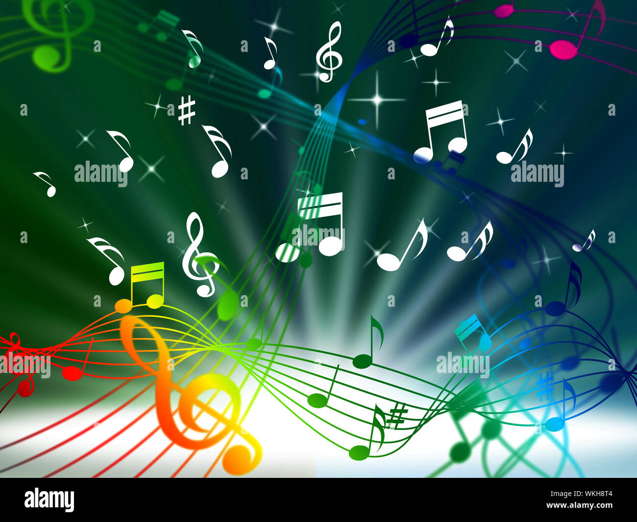Green Music Background Meaning Tune Sounds And Piece Stock Photo - Alamy