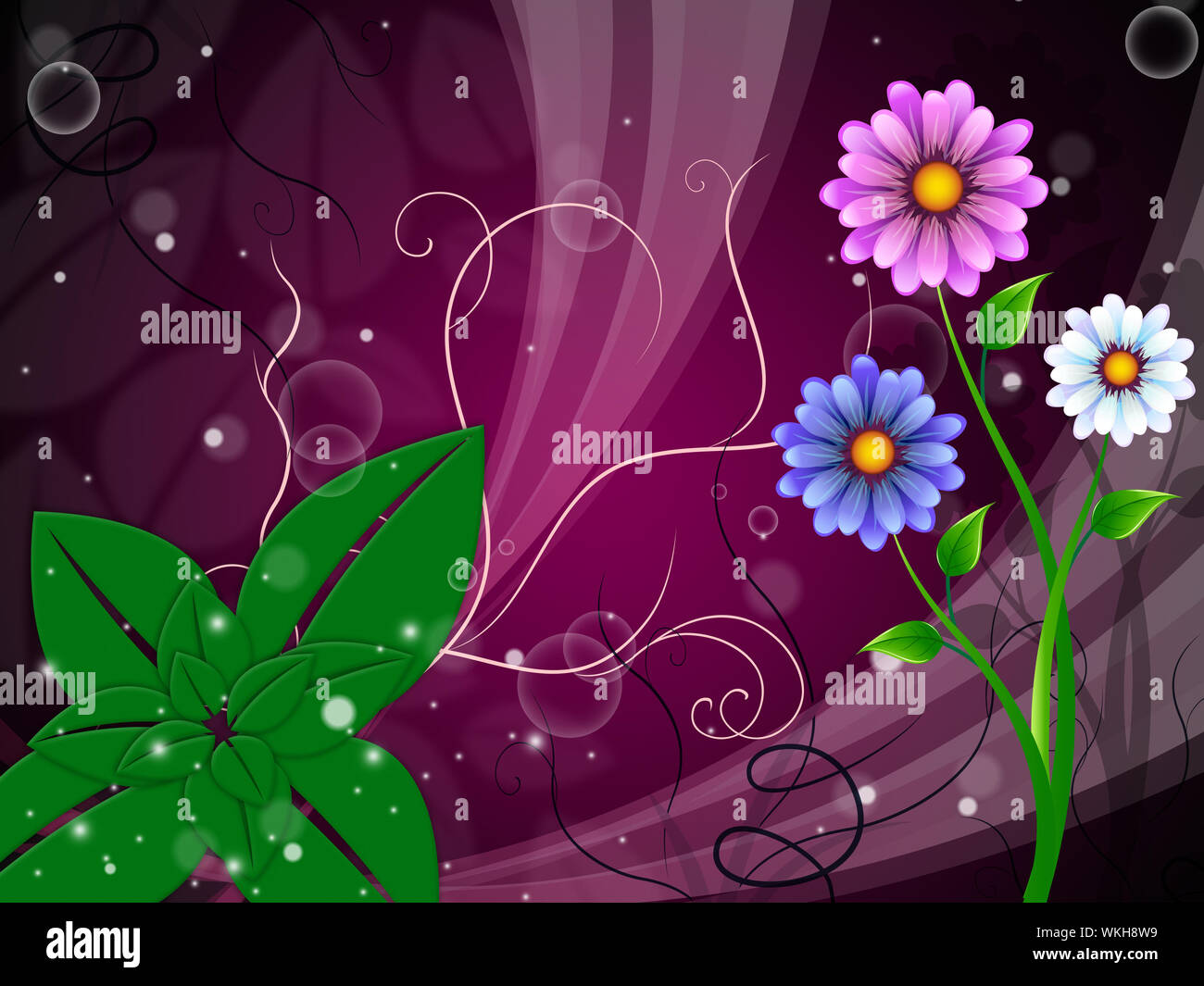 Flowers Background Meaning Stem Buds And Petals Stock Photo - Alamy