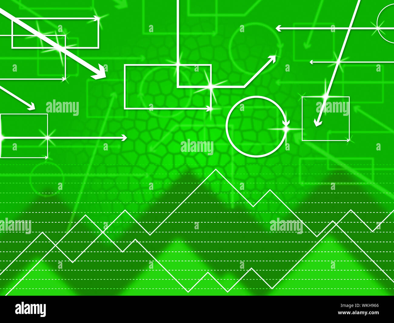 Green Shapes Background Showing Rectangular Oblong And Spikes Stock ...